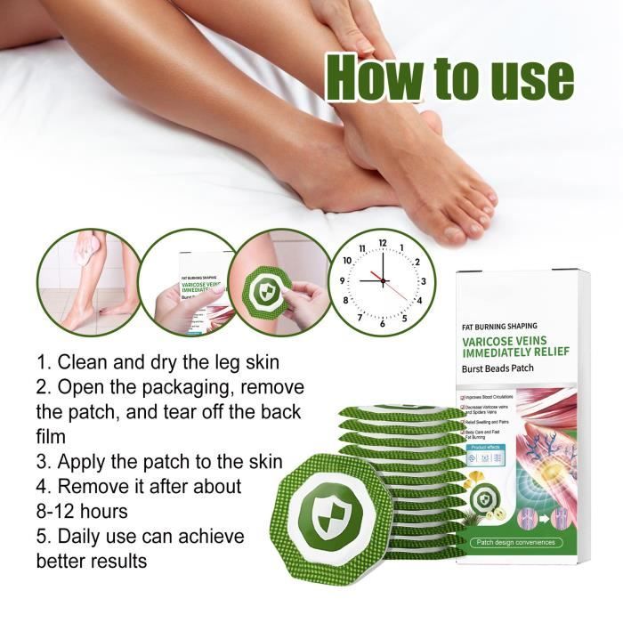 Drfeify Patch pour veines variqueuses 36pcs - Réduit le gonflement ...