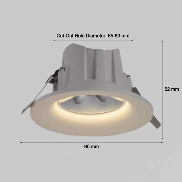 Spots de plafond à LED, 7W-10W-15W-25W LED Downlight Ménage Rendu des couleurs élevé Projecteur ...