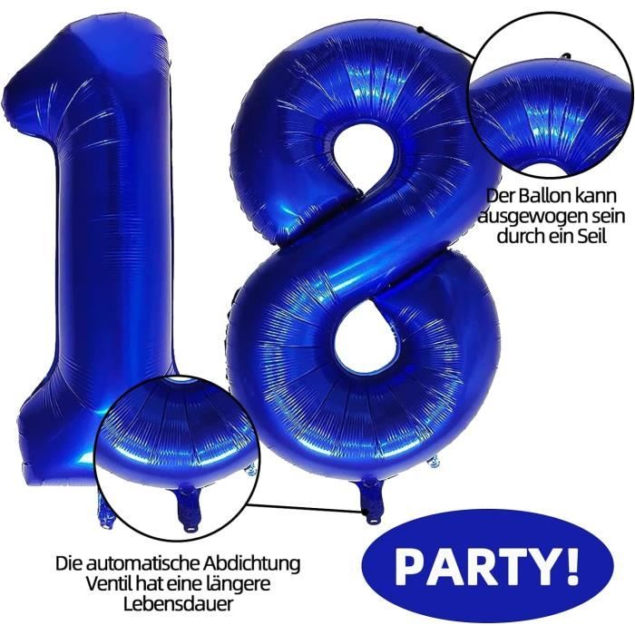 Ballon Gonflable Géant Pour Anniversaire De 18 Ans Bleu Foncé Xxl 101 ...