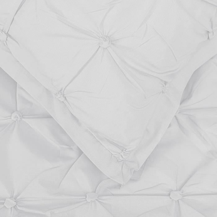 Parure De Lit Plissée Avec Housse De Couette Et Taies D'Oreiller ...