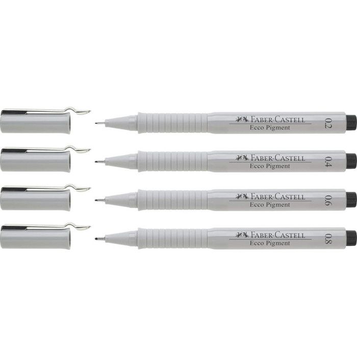 Feutre fin - Faber-Castell - ECCO PIGMENT - Noir - Pack de 4 - Pointe ...