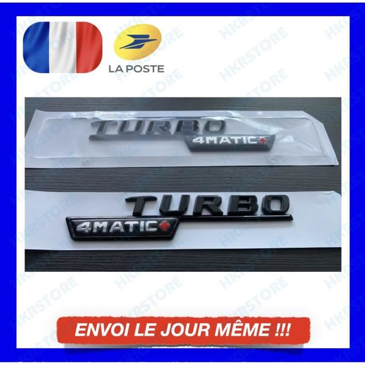 BADGE Turbo 4 MATIC + Noir Pour MERCEDES LOGO Emblème Latéral Aile A ...