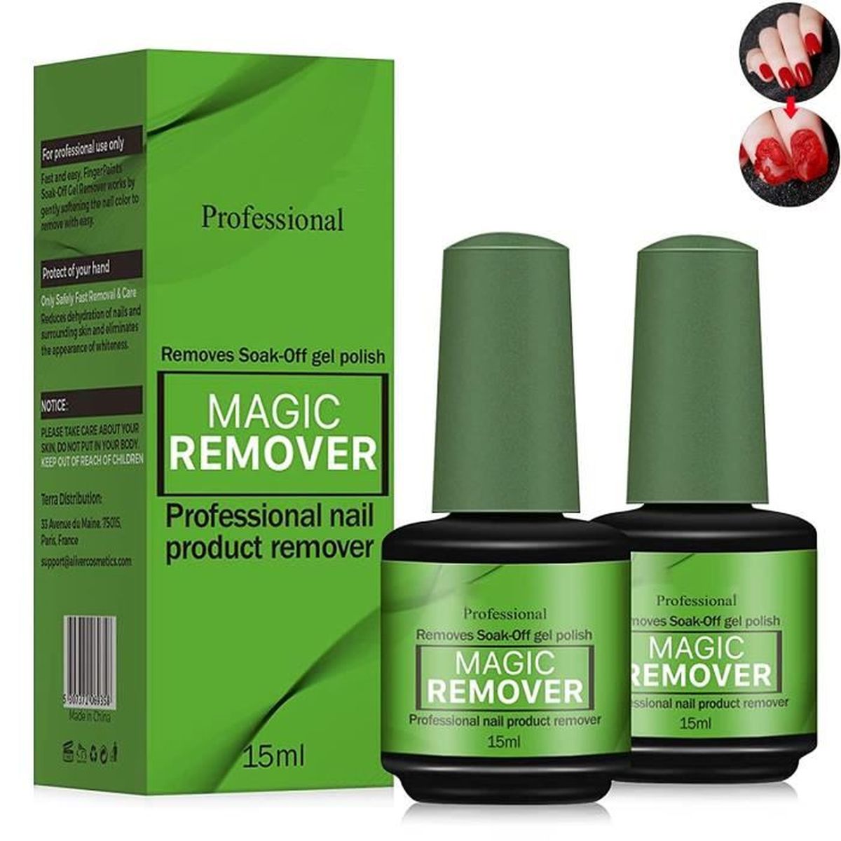 Lot de 2 Magic Remover Semi Permanent, Vernis Remover Semi Permanent ...