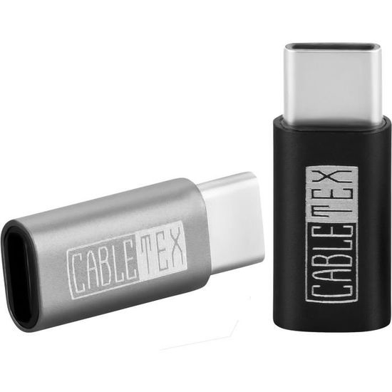 Micro USB 2.0 to USB Type-C Adapter Set [2 Pack] Aluminium Metall ...