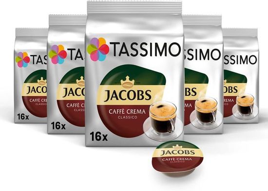 Jacobs Caffe Crema Classico,T Discs,16 Portions,112G,Lot De 5(5X112G ...