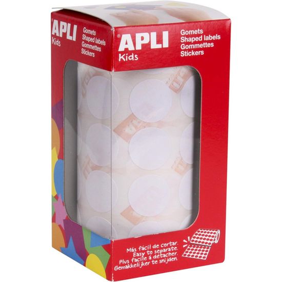 Rouleau de Gommettes Rondes - APLI - 20 mm - 1770 Gommettes - Adhésif ...
