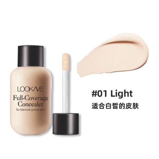 LOOKAVE concealer foundation liquid 01 Light léger et respirant couvre ...