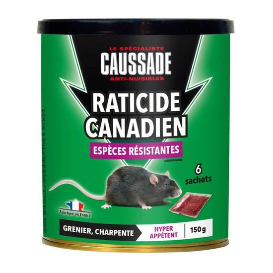 Raticide canadien - Espèces résistantes , boite de 150grs ( 6 x 25grs ...