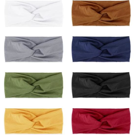 Dreshow 8 Pièces Femmes Bandeaux Filles Vintage Bandeau Noué Headwraps ...