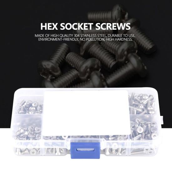 Vis à tête hexagonale plate - EJ.LIFE - M3 - Acier inoxydable 304 - 400 pièces - Anti-corrosion ...