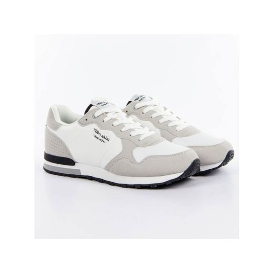 Baskets - TEDDY SMITH - 78385 Blanc - Talon plat - Velours et nubuck ...