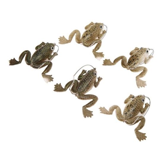 Leurre grenouille - Omabeta - Jaune Fluo Brun - Caoutchouc durable - 5 ...
