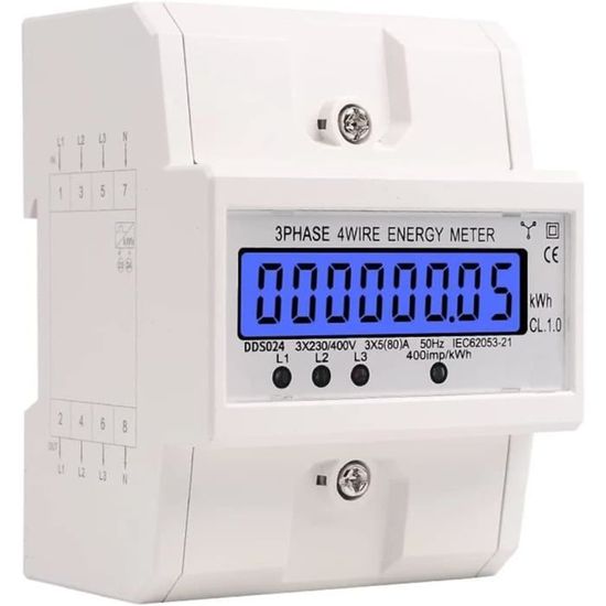 Compteur Electrique Triphasé,Compteurs D'Énergie,Rail Din Compteur D ...