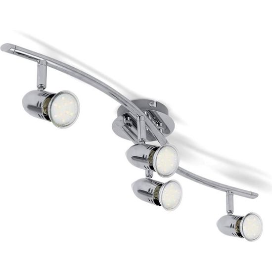 Plafonnier Led 4 Spots Orientables, 4X3W, Gu10, Ip20, Spots Plafond Led ...
