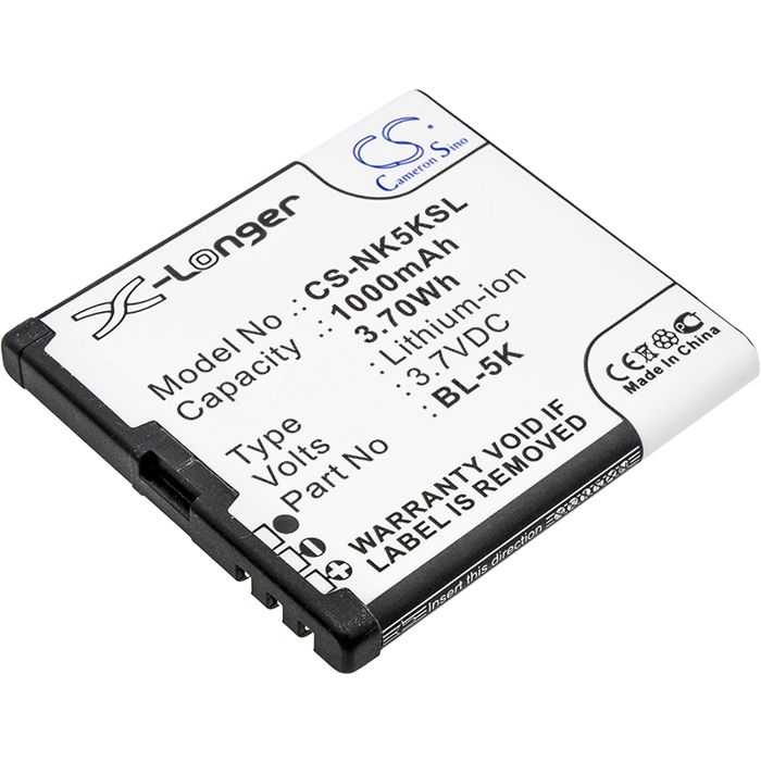 TECHTEK CS-NK5KSL Batteries compatible avec [Nokia] 701, C7, C7-00, N85 ...