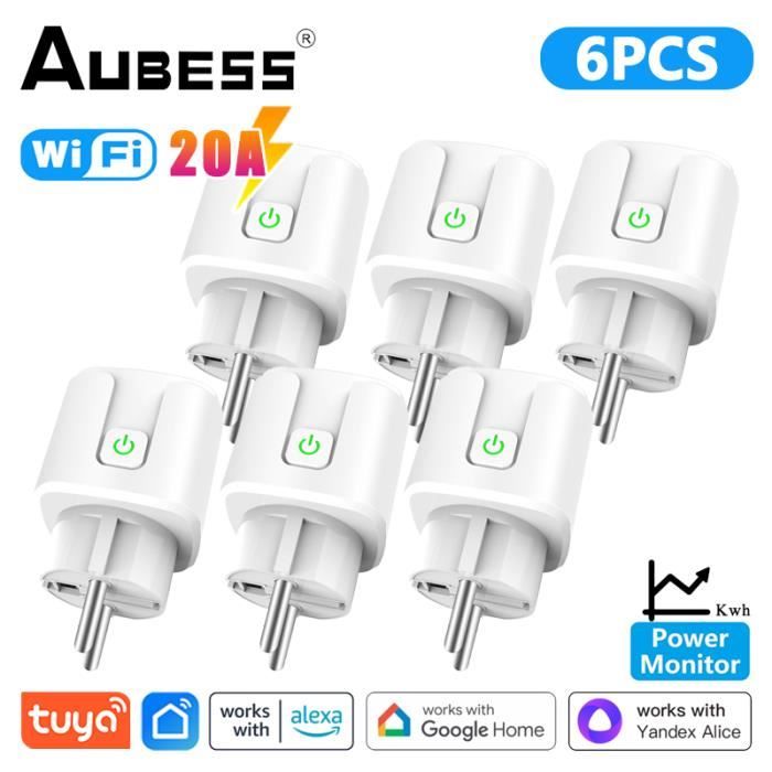 6 morceaux-AUBESS Smart Socket EU-FR 20A AC100-240V WiFi Prise de ... 6 morceaux-AUBESS Smart Socket EU-FR 20A AC100-240V WiFi Prise de ...