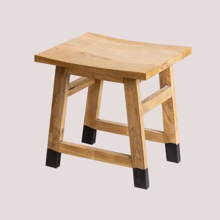 Tabouret Bas En Bois Pid Style Noir[x261] - Cdiscount Maison