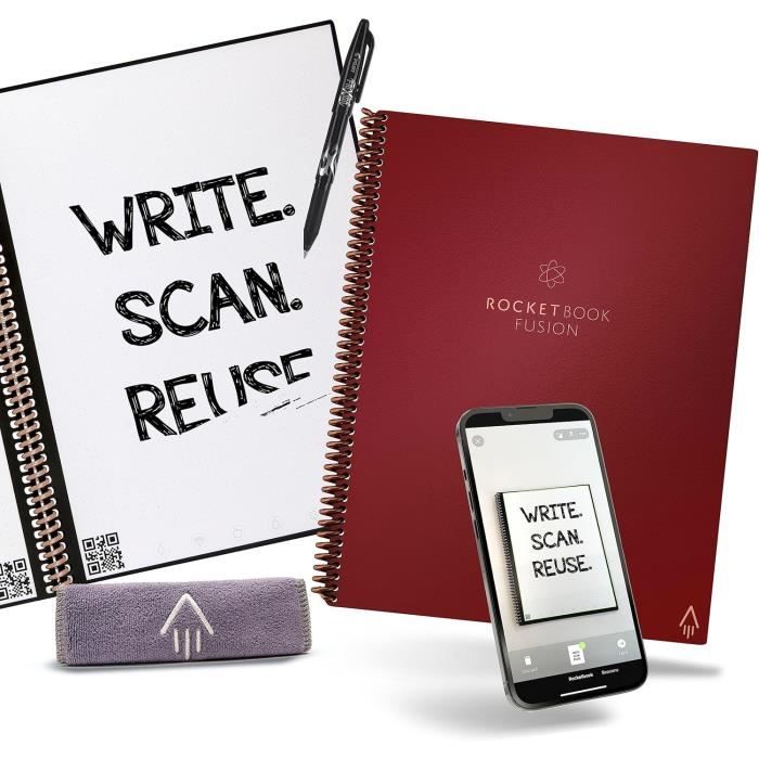 Fusion Carnet De Notes Effaçable, Bloc Note Numérique, Agenda Planner ...