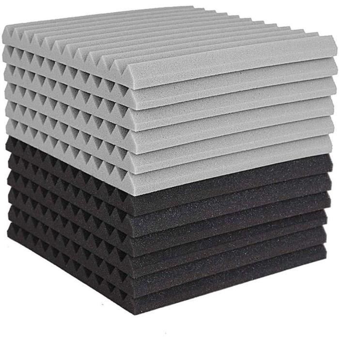 Panneau De Mousse Acoustique De 12 Pièces, Tuile De Coin De Studio ...