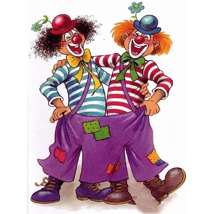 Diamond Painting Perceuse Ronde Complète 5D Diy Diamant Peinture "Clown ...
