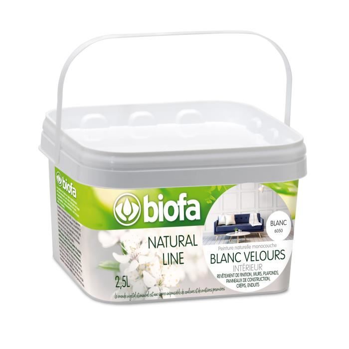 BIOFA Peinture murale naturelle monocouche - 2,5 L - Blanc velours - Cdiscount Bricolage