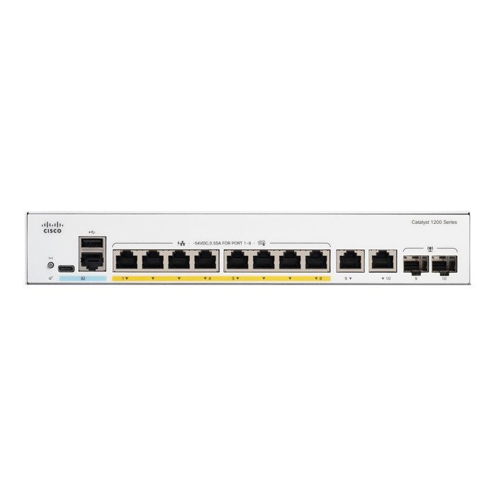 Commutateur - CISCO - Catalyst 1200 - 8 ports GE PoE+ - 2 ports SFP/RJ ...