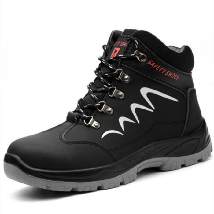 Embout En Acier Chaussures De Sécurité Au Travail Pour Hommes Bottes De ...