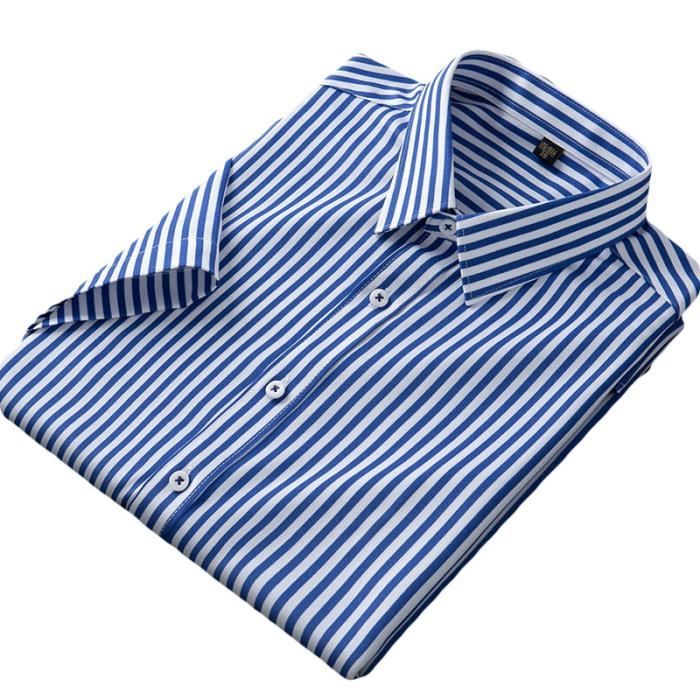 Chemise Homme - À rayure - Manches courtes - Business - Coupe regular ...