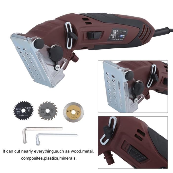 Mini scie circulaire à main Scie Électrique 400W Mini-scie à laser + 3 ...