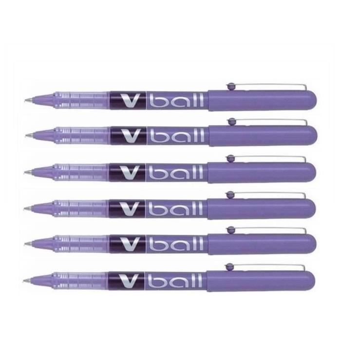 Lot de 6 Stylos roller V Ball VB5 Encre liquide Pointe métal Fine ...