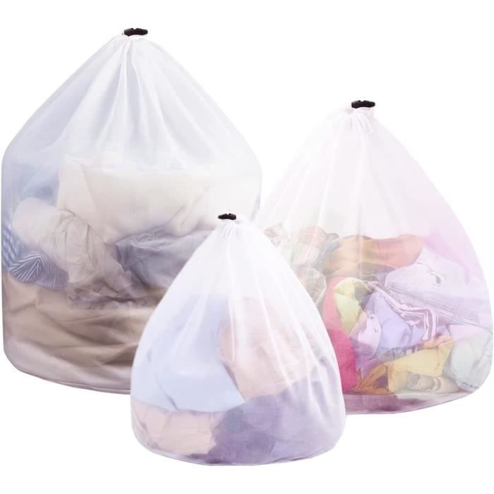 Lot De 3 Filet À Linge Réutilisable Sac De Lavage En Maille À La Corde ...