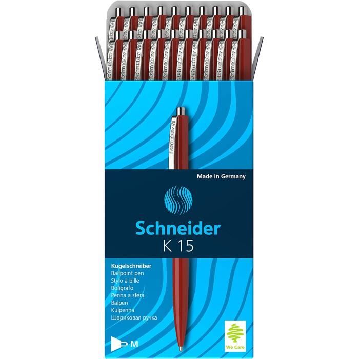 Schneider K 15 Stylo bille Encre permanente rouge Lot de 20 (Import ...