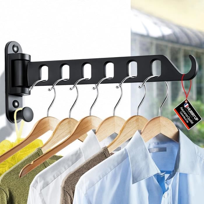 Porte Cintre Mural, Etendoir Mural Pliage, Sechoir A Linge Mural ...