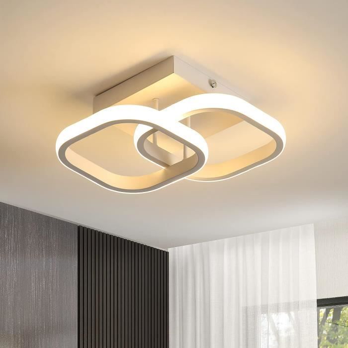 Plafonnier LED Moderne 22W 1980LM Luminaire Plafonnier Double Carré ...
