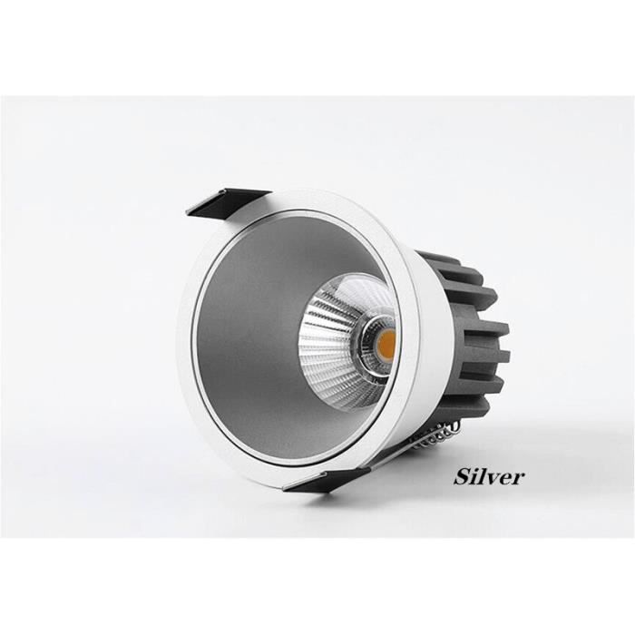 PLAFONNIER,White and Silver-7W Non Dimmable-blanc chaud--Spot lumineux ...