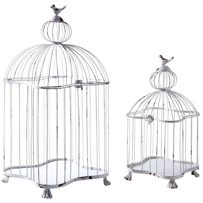 Cages en métal laqué blanc patiné (Lot de 2) - Cdiscount Maison
