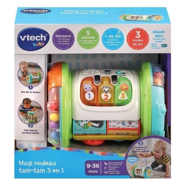 Rouleau d'activités interactif VTECH MAGI ROULEAU TAM-TAM 3 EN 1 pour bébé de 9 à 36 mois ...