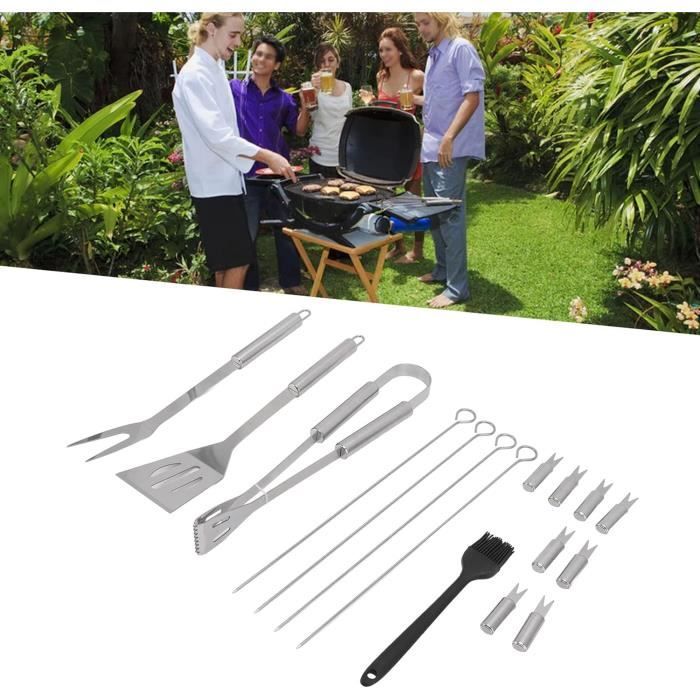 16 Pcs Barbecue Outils Ensemble BBQ Combination Kit En Acier Inoxydable ...