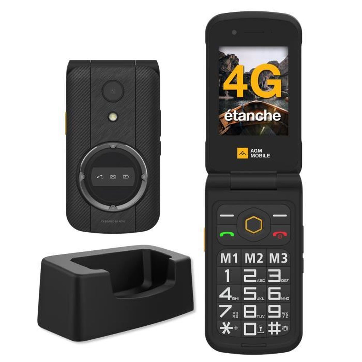 AGM M8 Telephone Portable à Clapet,4G Telephone Portable pas Cher pour ...
