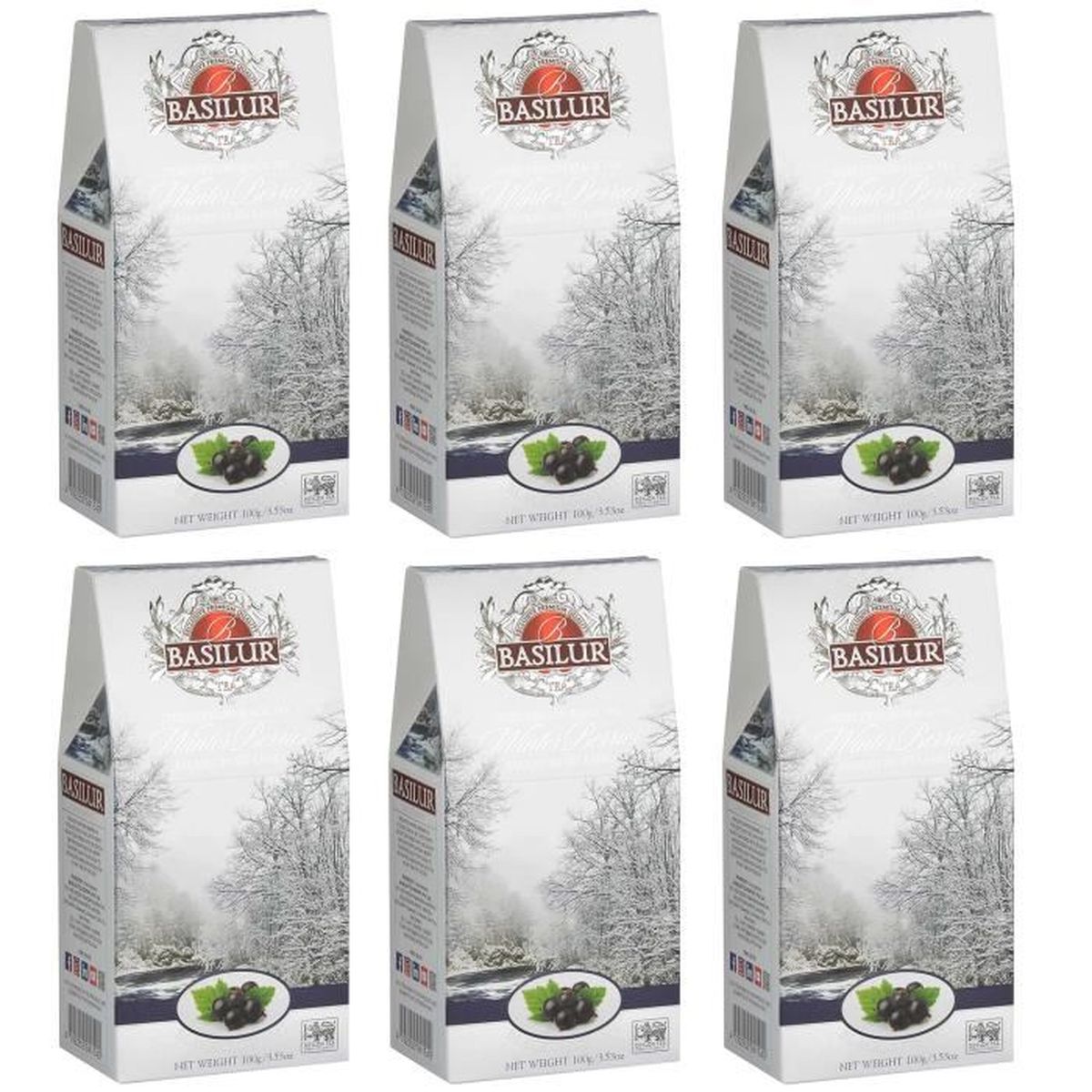 BASILUR Thé noir en vrac à la groseille noire, 100 g x6 - Cdiscount Au ...