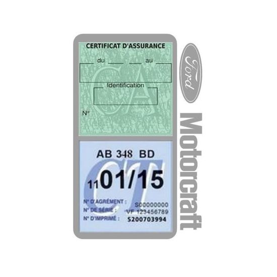 MOTORCRAFT VD32 GRIS POCHETTE ETUI VIGNETTE ASSURANCE VOITURE ET ...