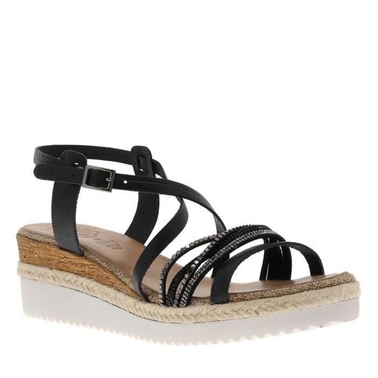 Sandales cuir effet croco - Cdiscount Chaussures