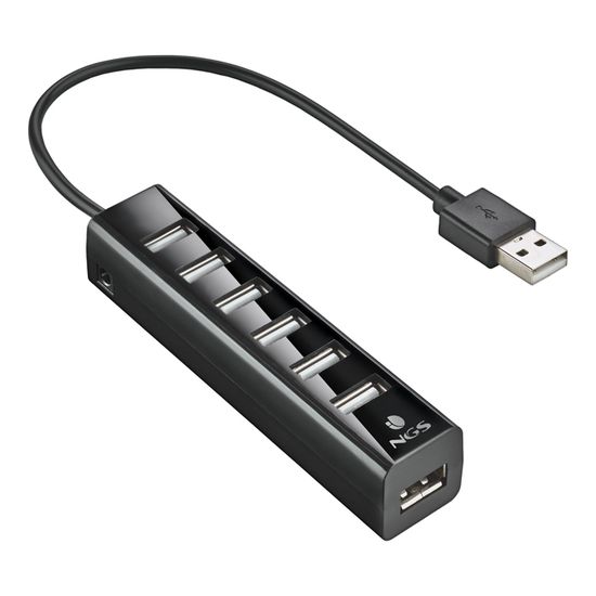 Hub USB 2.0 - NGS - IHUB7 TINY - 7 Ports - Adaptateur Secteur 5V-1A ...