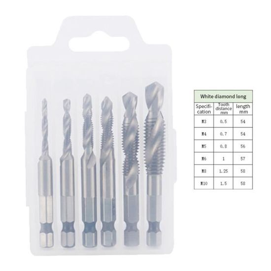 FILIERE - BUSE DE FILAGE - TARAUD,Long Sliver Boxed--Foret À Taraud Métrique M3 M4 M5 M6 M8 M10 ...