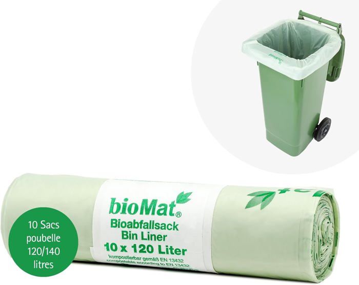 120/140 Lt. ® Sachets Compostables À Déchets (10 Pcs. De Sachets Bio ...