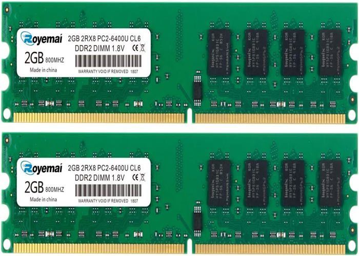 Duomeiqi Pc2-6400U Ddr2 800 4 Go (2X2 Go) 2Rx8 Pc2 6400 240 Broches 1,8 ...