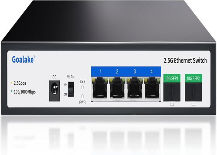 Switch De Bureau Multi-Gigabit 6 Ports 2,5 G Non Géré, 4 Ports Base-T 2,5 G, 2 Sfp+ 10 G ...