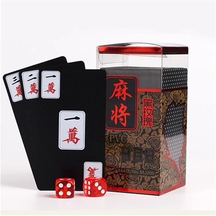 Mahjong Voyage En Plastique Noir Mahjong Mahjiang Ensemble Jeu De ...