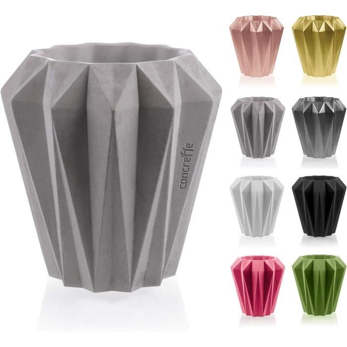 Pot de Fleurs en Ciment, Cache-Pot en béton Ø 9 - Ø 13 cm | 17 Couleurs ...