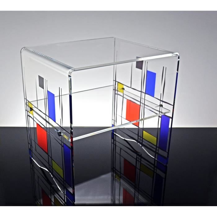 Slato Table basse de salon au design moderne en cristal acrylique ...